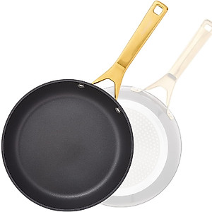 MsMk Nonstick Frying Pan 8 Inch Black, Designed Enamel Exterior Coating Withstand High Temperature And Fade Resistance, Pfoa Free Induction Omelet Pan, Oven Safe, Dishwasher Safe