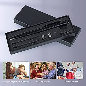 QEZEZA Gifts for Men Dad Him, 8 in 1 Multitool Pen Set, Cool Gadgets for Men Gifts, Unique Mens Gifts for Valentines Day Christmas, Black
