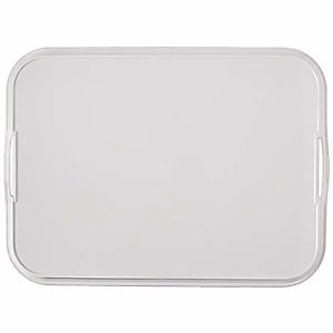 Hutzler Melamine Serving Tray with Handles, 20" x 15", White