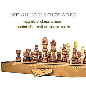 15inch Chess Set, Magnetic Chess Borad Classic Chess Game Set with Pieces Storage for Family Game Night Ideal Chiristams Gift for Families