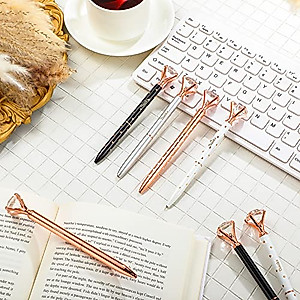 Thanks Diamond Ballpoint Pens Rhinestones Black Ink Pens Bling Metal Gel Ink Pen Thanks Present for Event Party Employee Appreciation Home School Office Stationery (24 Pieces)