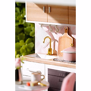 Flever Wooden DIY Dollhouse Kit, 1:32 Scale Miniature with Furniture, Dust Proof Cover, Creative Craft Gift with The Nordic Apartmen for Lovers and Friends (Warm The Heart of Life)