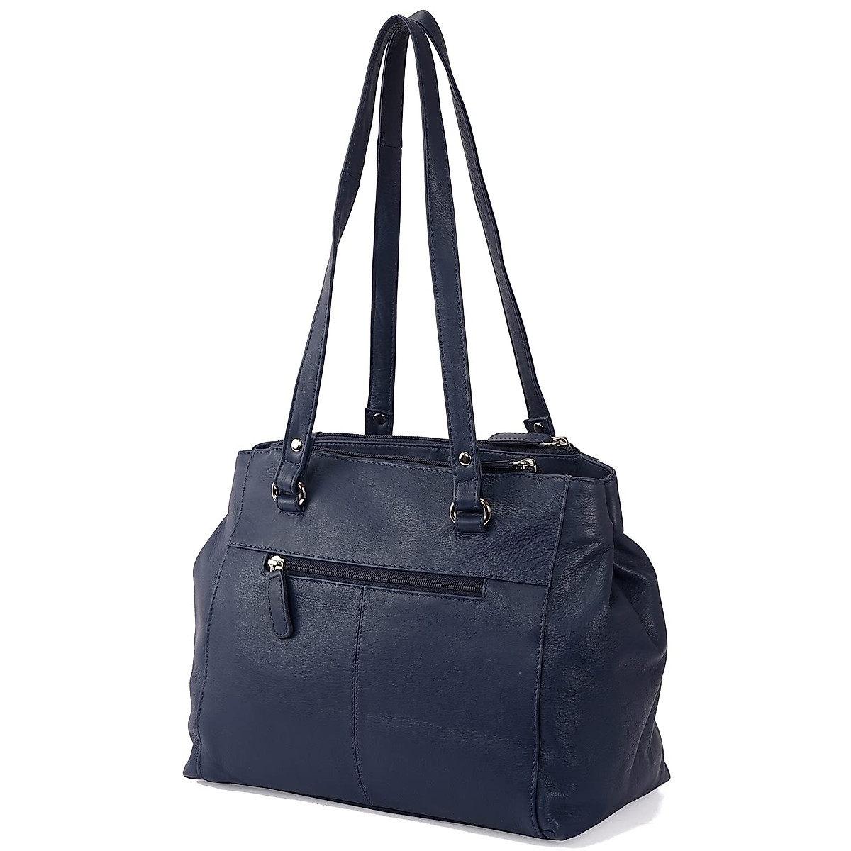 ROLANDO Rose Women's Top-Handle Leather Handbag (Navy Blue)