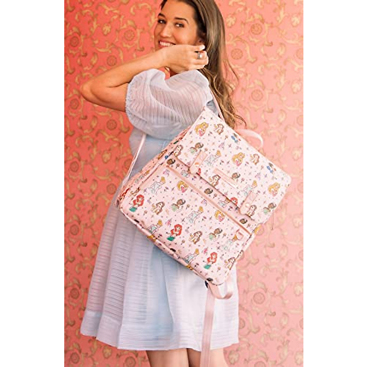 Petunia Pickle Bottom Meta Backpack - Disney Princess, Laptop Backpack, Stylish, Spacious, and Sleek, for On The Go Moms and Dads