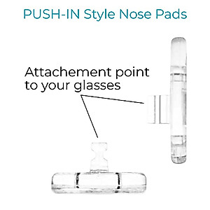 GMS Optical® Soft Silicone Symmetrical Shape Eyeglass Nose Pads (15mm Push-in, 10 Pair)