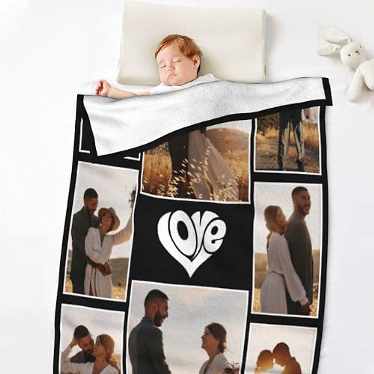 XIAYUEHUA Custom Blanket with Photo - Personalized Picture Throw for Couple Gifts Customized Flannel Blankets for Adult Kid Birthday Fathers Mothers Valentines Day Gift 50" L x 30" W