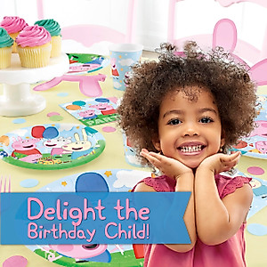 Peppa Pig Birthday Party Supplies, Peppa Pig Party Supplies and Decorations for 16 Guests, With Table Cover, Plates, Napkins, Cups and Sticker