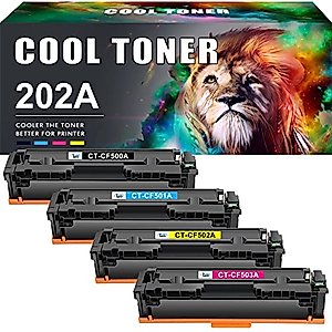 Cool Toner Compatible Toner Cartridge Replacement for HP M281fdw 202A 202X CF500A for HP Pro MFP M281fdw M254dw M281cdw M281dw M280nw M254 M281 Printer (Black Cyan Yellow Magenta, 4-Pack)