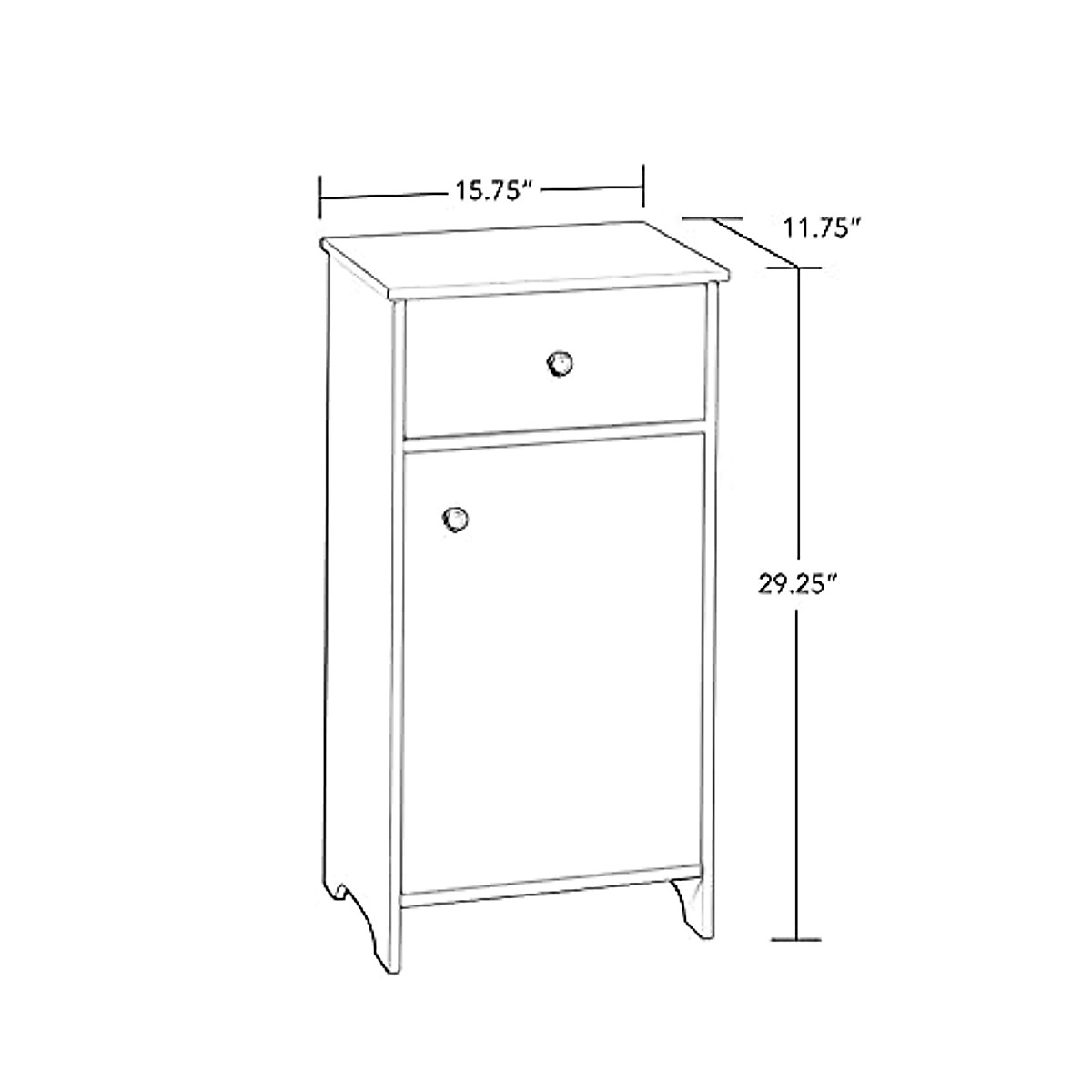 RiverRidge, White Medford Single Door Floor Cabinet with Drawer, One Size