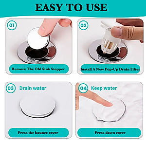 Sink Drain Strainer, ZMyHeart Drain Hair Catcher, Bathroom Universal Basin Sink Drain Stopper, Anti-Clogging, Bathtub Sink Stopper for 1.04~1.97 inch Drain Hole (Satellite Type)