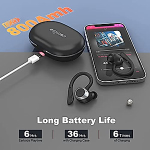 comiso Wireless Earbuds Bluetooth Headphones, True Wireless in Ear Bluetooth 5.1 Earbuds with Microphone, Deep Bass, IPX7 Waterproof Loud Voice Earphones for Sport Outdoor Running Gym Workout(Black)