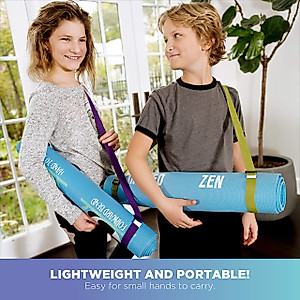 Bean Products Kids Size Sticky Yoga Mat | 3mm Thick (⅛”) x 60” L x 24” W | Non-Toxic, SGS Certified | Non-Skid & Non-Slip Eco-Friendly Exercise or Playtime Mat | Fun Colors & Designs | Emoji