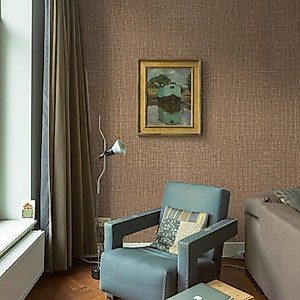 WADILE Grasscloth Peel and Stick Wallpaper 15.7in x 78.7in, Textured Contact Paper for Cabinets, Faux Linen Wall Paper Pull and Stick, Fabric Vinyl Wallpaper Self Adhesive Coffee