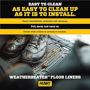 Husky Liners Weatherbeater Floor Mats | Fits 2009 - 2014 Ford F-150 SuperCrew Cab without Manual Shifter (Footwell Coverage) | Front & 2nd Row, 3-pc Black - 98331