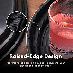 New Star Foodservice 25453 Non-Slip Tray, Plastic, Rubber Lined, Oval, 20.5 x 25.25-Inch, Black…