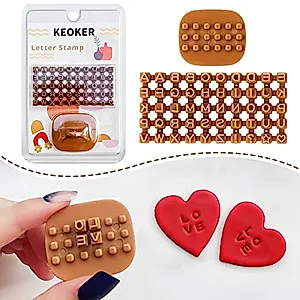 Keoker Letter Stamps for Clay - Pottery Stamps for Clay with Double Small Alphabet, Also Used as Cookie Stamps Letters & Clay Letter Stamps