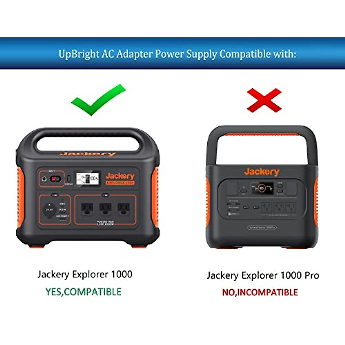 UpBright AC/DC Adapter Compatible with Jackery Explorer 1000 E1000 Portable Power Station 1002Wh Solar Generator 46.4Ah 21.6V Lithium-ion Battery 12V-30V Huntkey HKA18024075-6C ShenZhen Supply Charger