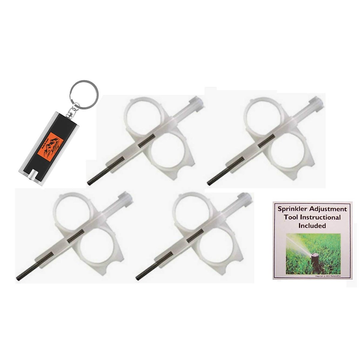4 Pack Hunter PGP Rotor Adjustment Tool – PGP Sprinkler Keys / Rotor Tool / PGP Adjustment Tool, Hunter Irrigation Sprinkler Key Adjustment Wrench Fits: PGP, PGJ, I20, I25, I40 Heads + LED Keychain