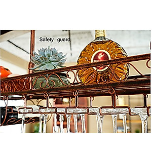 Wine Racks Metal Wine Rack/Hanging Red Wine Cup Holder/Hanging Upside Down Glass Holder/Creative Home Bar/Wine Rack Hanging Glass Holder (Color : 1, Size : 60 * 25 * 32cm)