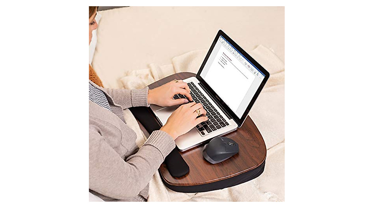 Work Comfortably: Oversized Memory Foam Lap Desk for Laptops