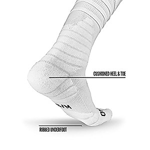 Nxtrnd XTD Scrunch Football Socks, Extra Long Padded Sport Socks for Men & Boys (White, Y)
