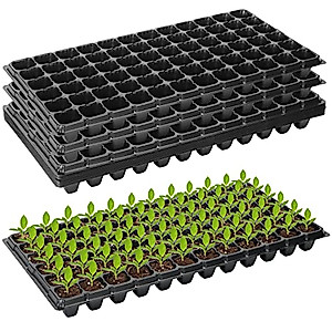 BEWAVE 15 Pack Seed Starter Tray 72 Cell Thick Gardening Germination Trays with Drain Holes Reusable Plant Grow Plug Trays Mini Propagator for Seeds Growing