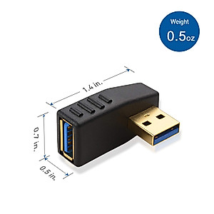 Cable Matters 2-Pack 90 Degree Right Angle USB Adapter Gender Changer