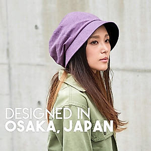 CHARM Women Cotton Sun Hat - Organic Summer Bucket Reversible Chemo Cap Foldable Elastic Black & Light Gray