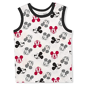 Disney Mickey Mouse Boys 3 Piece T-Shirt, Tank Top and Shorts Set for Infants - Red/White/Grey