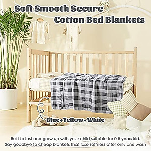 Baby Muslin Blankets Neutral Cotton Receiving Swaddle Blanket, Large Baby Quilts for Girls Boys. Also for Newborn Nursing Cover, Baby Bath Towels, Toddler Blanket for Crib (Grey,White)