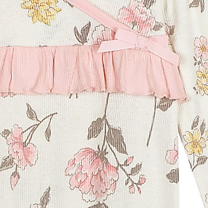 Just Born Unisex Baby 1-Pack Side Opening Gown, Vintage Floral, 0-6 Months