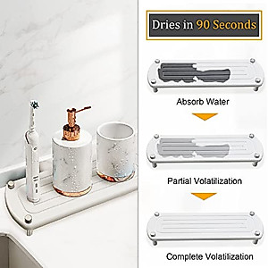 KOMARTH Instant Dry Sink Organizer-Sink Caddy, Diatomaceous Pedestal, Dries Instantly and Prevents Moisture Buildup, Good Choice for Kitchen Soap Tray, Sponge holder and Nice Vanity Trays for Bathroom