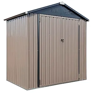 Arrow Sheds 6' x 4' Outdoor Steel Storage Shed, Tan