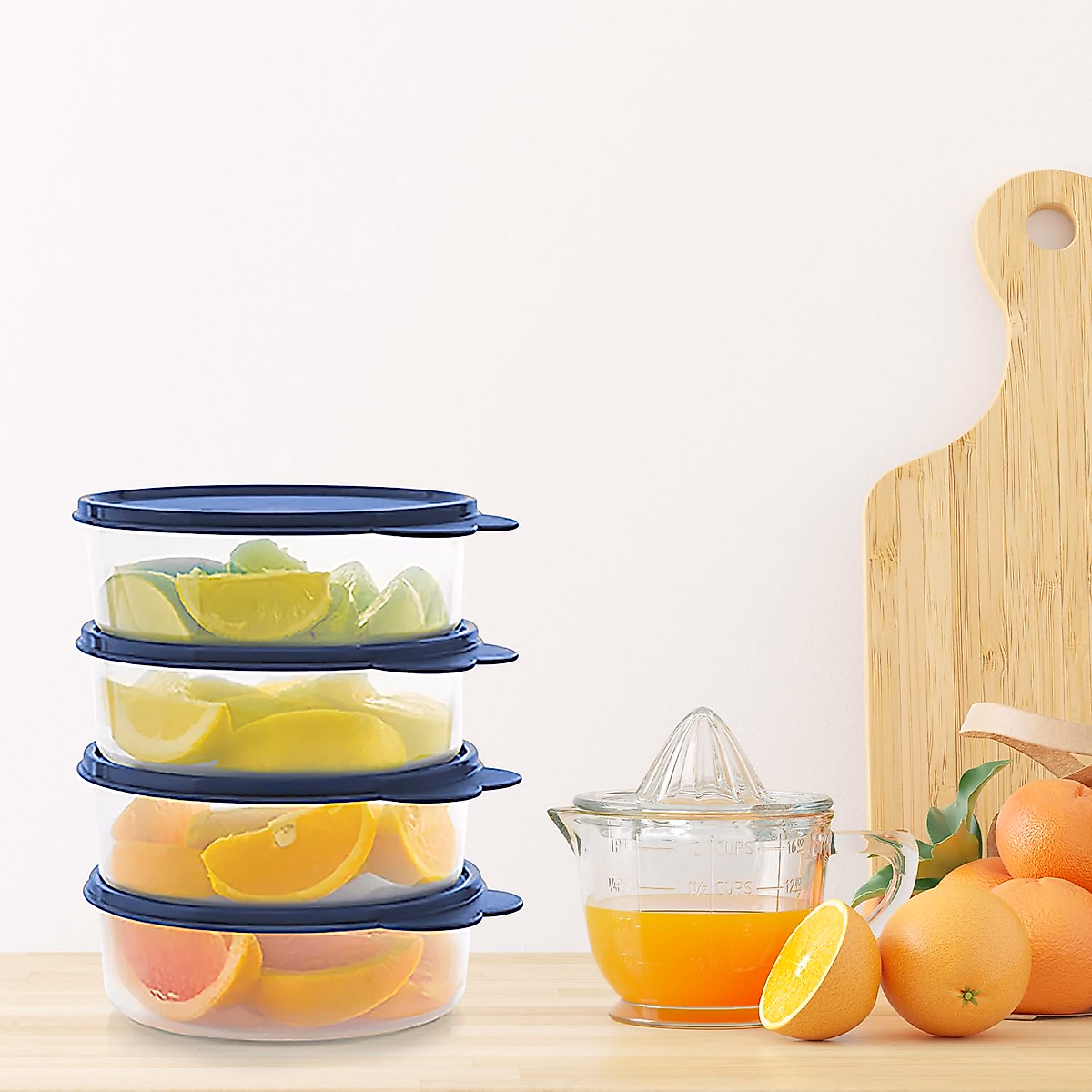 Tupperware Big Wonders 2 Cup Food Storage Bowl Set of 4 Containers with Lids, Dishwasher Safe and BPA Free (4 Containers, 4 Lids)