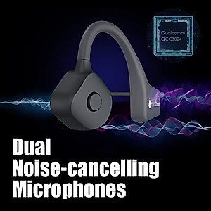 YouthWhisper Bone Conduction Headphones - Bluetooth 5.2 Open Ear Headphones IP67 Waterproof Sport Earphones with Noise-Cancelling Mic - Wireless Bone Conducting Headset for Running Hiking Cycling
