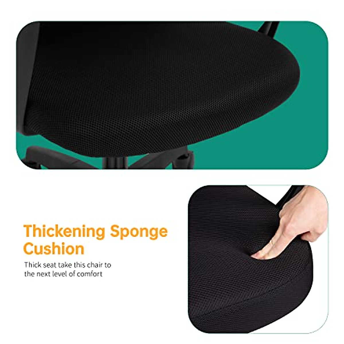 FDW Rolling Mesh Computer Task Swivel Home Comfortable Chair with Lumbar Support and Height Adjustable (Black)