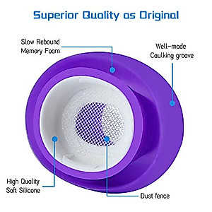 V-liams Upgrade AirPods Pro Soft Silicone with Dust Fence Earbud Tips Compatible with AirPods Pro Earplugs 2 Pairs(Medium/Purple)