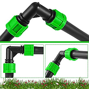 12 Pieces Drip Irrigation Elbow 1/2 Inch Universal Elbow Fitting Hose Elbow Connector, Compatible with 16-17mm Drip Tape Tubing Sprinkler Systems (Green)