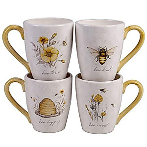 Certified International Bee Sweet Dinnerware, Service for 4, 16 Piece Set, Multi Colored