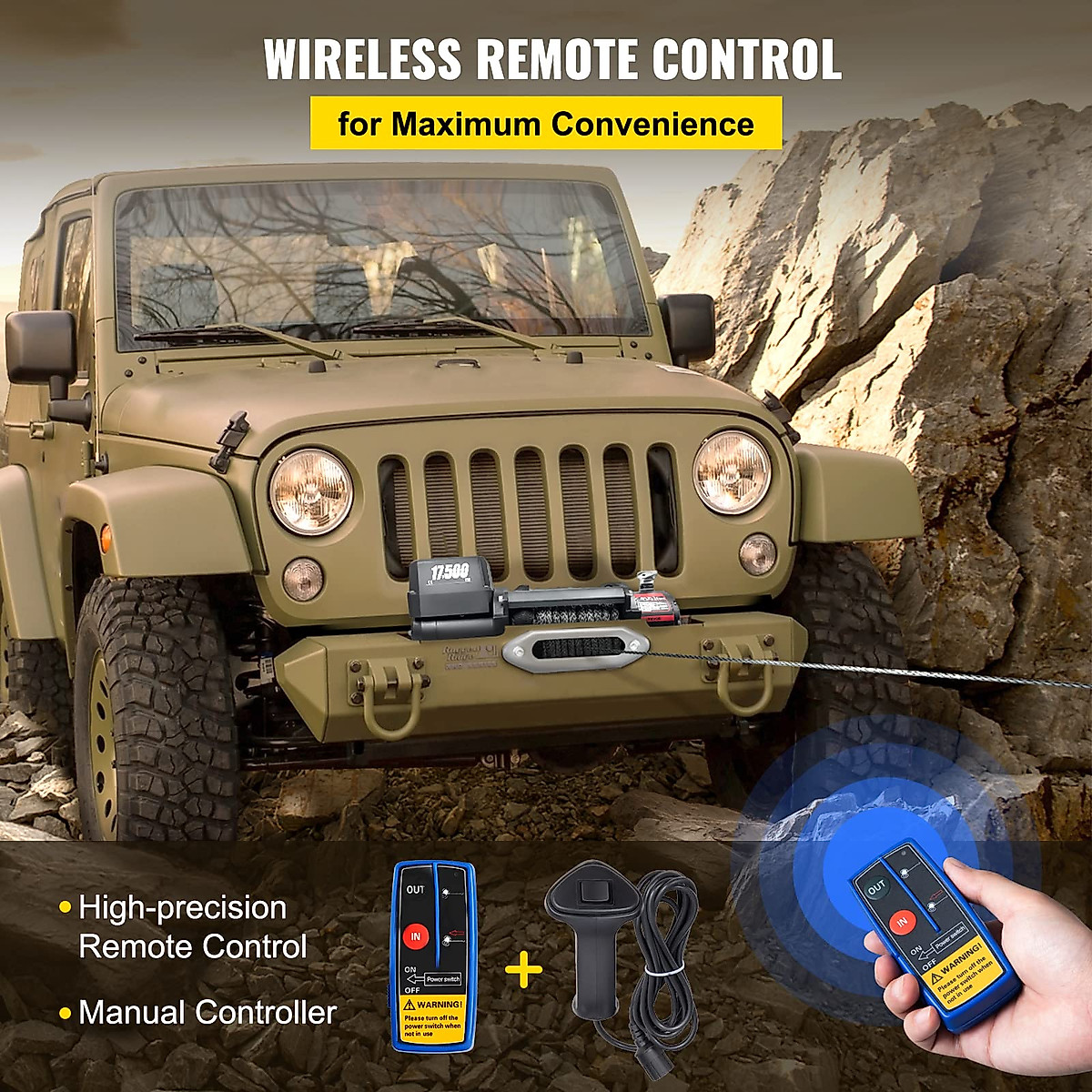 VEVOR 17500Ibs Truck Winch, Black