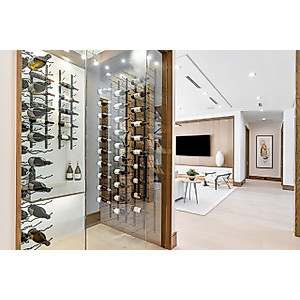 VintageView W Series Pro Wine Rack 8 - Wall Mounted Wine Bottle Rack Kit, Stylish Modern Wine Storage with Label Forward Design (72 Bottles, Matte Black)