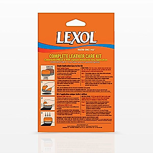 Lexol Leather Conditioner and Cleaner, 2-Step Leather Care Sponge Kit, Use on Car Leather, Furniture, Shoes, Bags, and Accessories