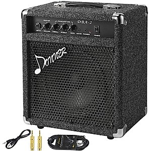 Donner 25W Bass Guitar Amplifier DBA-2 Electric Practice Bass Combo AMP With Cable