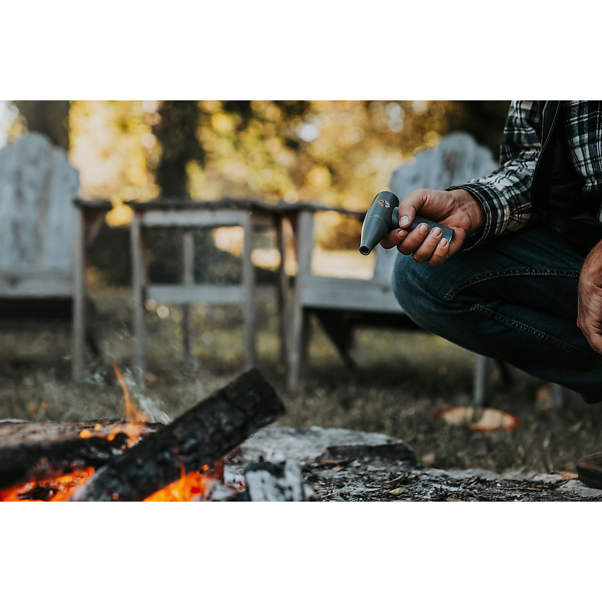 BlazeBoost Jet Air Blower - Jump Start Your Fireplace, Fire Pit,Charcoal Grill Or Campfire by Delivering A Ridiculous Amount of Oxygen to Your Fire 100,000 RPM Power with Rechargeable Battery