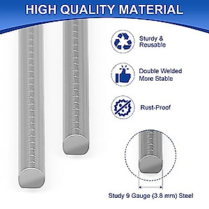 8 Pack Heavy Duty Metal H-Stakes H Frame Wire Stakes, 17.4'' x 7'' Yard Sign Stake for 4mm Corrugated Signs