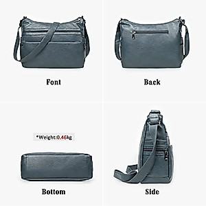 Women Multi Pockets Shoulder Bag Soft PU Leather Purse and Handbag Fashion Roomy Crossbody Bag Ladies Satchel Tote