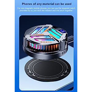 Mobile Phone Radiator Cooler for iPad Tablet Computer Magnetic Heat Dissipation Type-C Heat Sink Atmosphere Lights (Round)