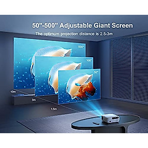 [Auto Keystone] 5G WiFi Bluetooth 5.2 Projector, WiMiUS Upgrade K7 550 ANSI Lumen Full HD 4K Projector Outdoor Projector, Zoom, 500'' Display 6D Keystone, 4D,4P Home Theater Projector (Brightest)