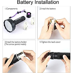 UV Blacklight Flashlight, Super Bright 128 LED Pet Dog Cat Urine Detector light Flashlight for Pet Urine Stains, UV Black light Flashlight for Bed Bugs, Scorpions Hunting