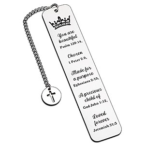 First Communion Christening Gift for Boys Girls Christian Gifts Bookmark for Women Religious Bible Verse Bookmark for Daughter Birthday Christmas Stocking Stuffers Baptism Religious Church Bulk Gifts